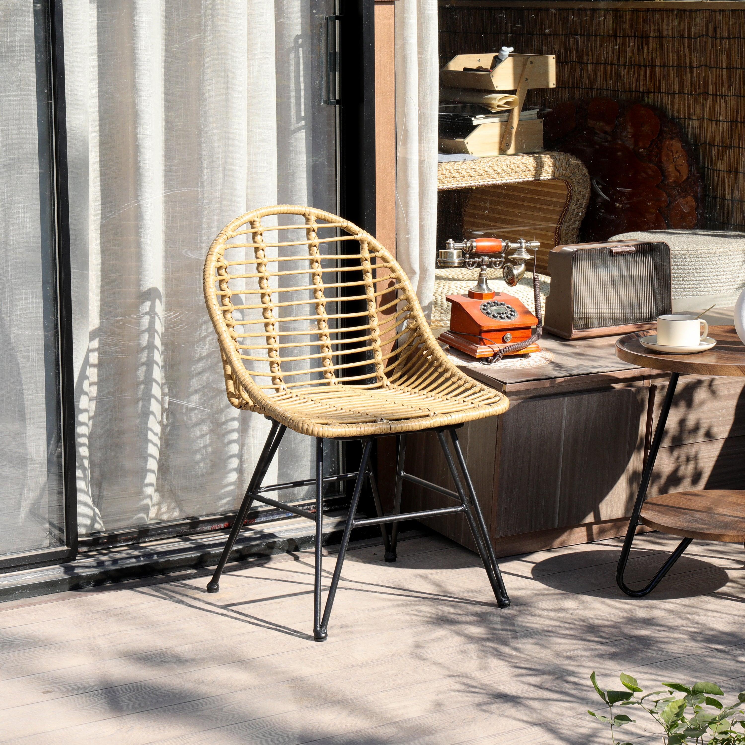 SAIGON Set of 4 Metal and Rattan Chairs – Nordlys USA