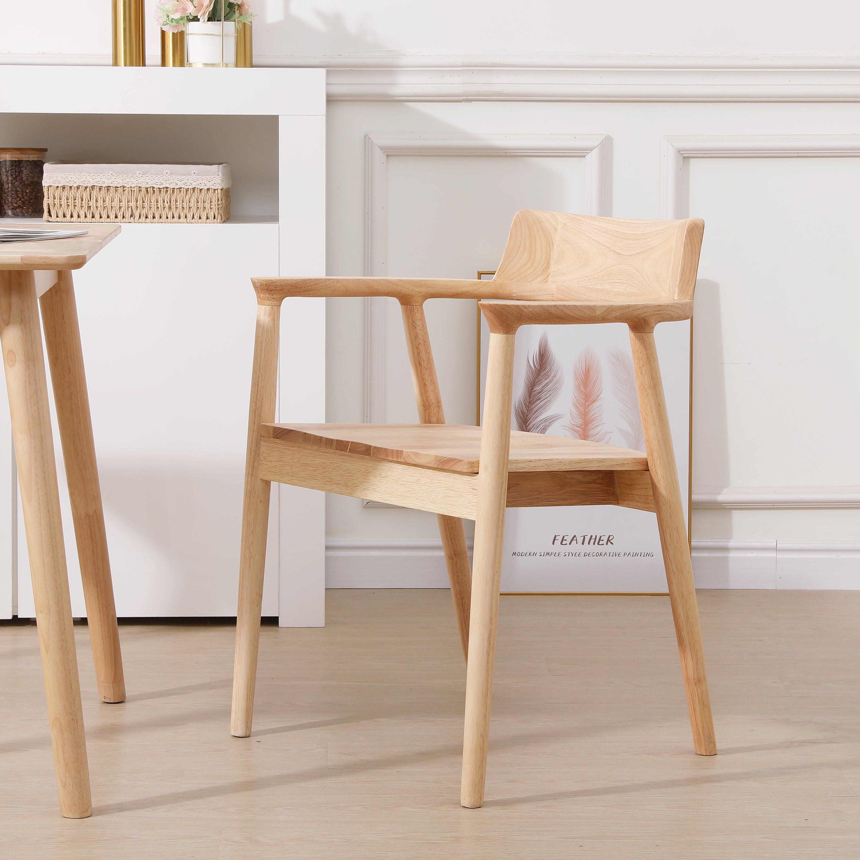 CORDOBA Set of 2 Solid Wood With Armrests Dining Chairs – Nordlys USA